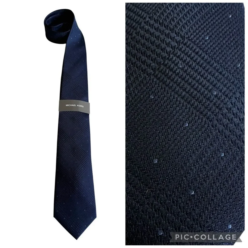 Michael Kors | Accessories | Nwt Michael Kors Blue Dotted Glen Check ...